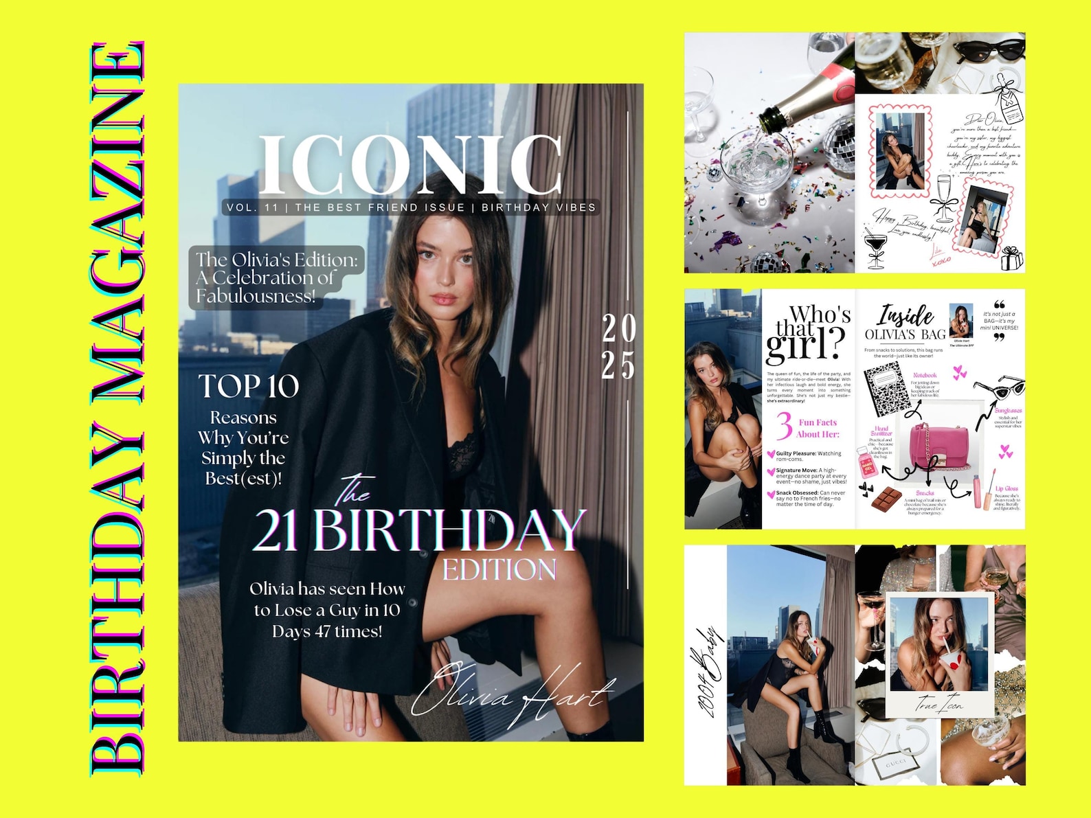 Personalized Birthday Magazine Template | Birthday Magazine for Best ...