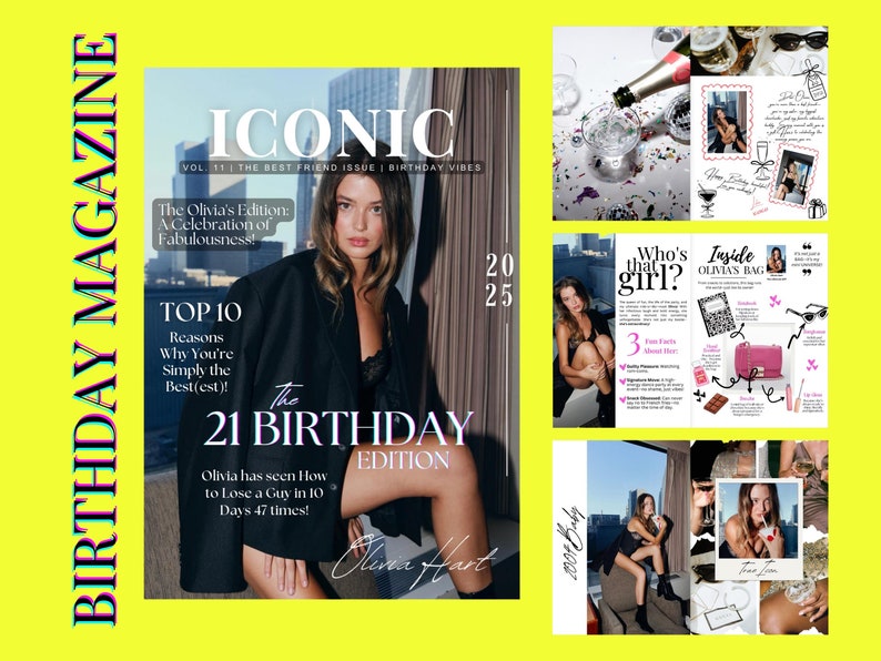 Personalized Birthday Magazine Template | Birthday Magazine for Best ...