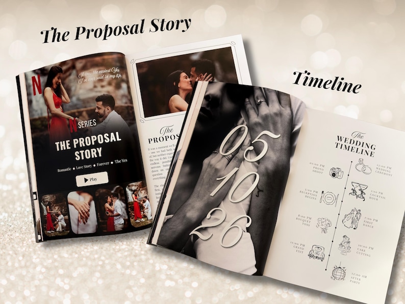 Customizable Wedding Magazine Template | 62 Page Editable Canva Program ...
