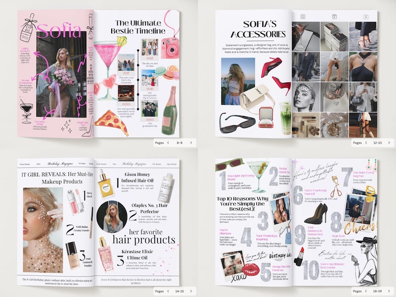 Personalized Birthday Magazine Template | Birthday Magazine for Best ...