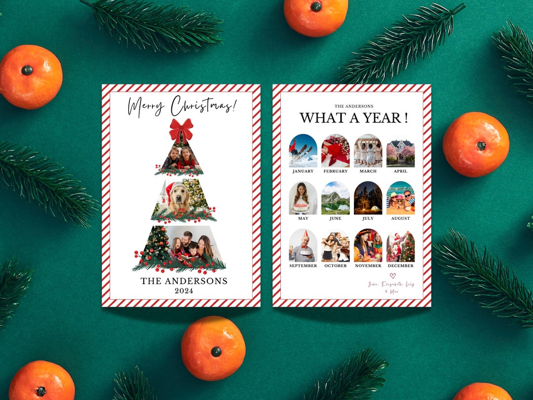 Year in Review Christmas Card Template | Printable What A Year Card ...