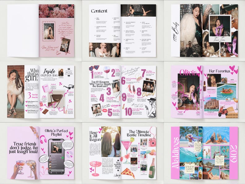 Bestie Magazine Printable Party Template | Birthday Magazine | Magazine ...