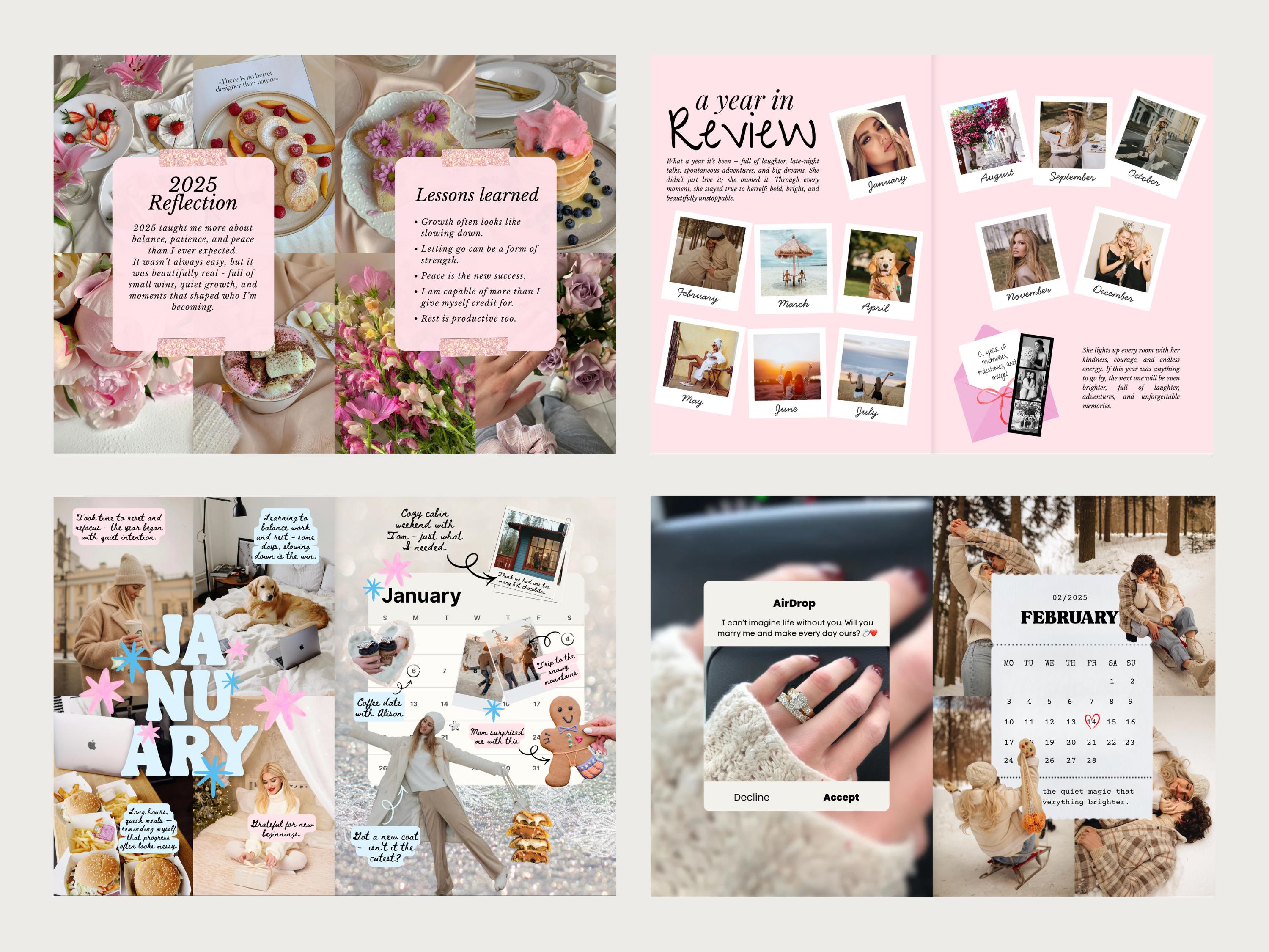 Year in Review Canva Magazine Template | Reflection Journal (digital ...