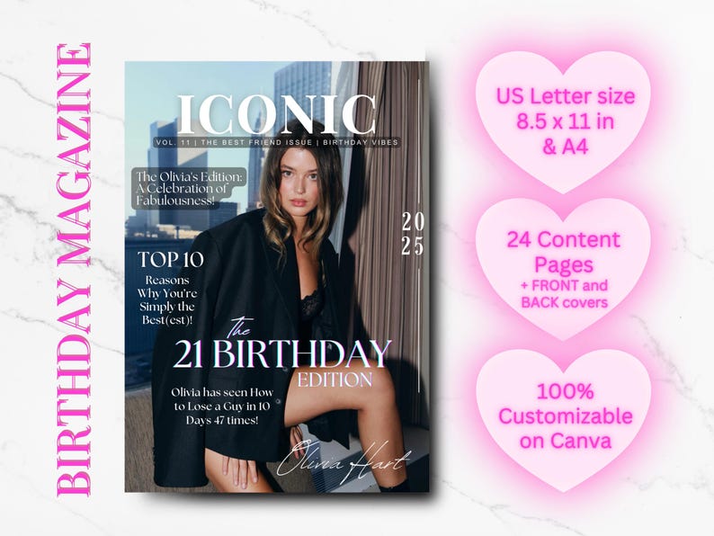 Personalized Birthday Magazine Template | Birthday Magazine for Best ...