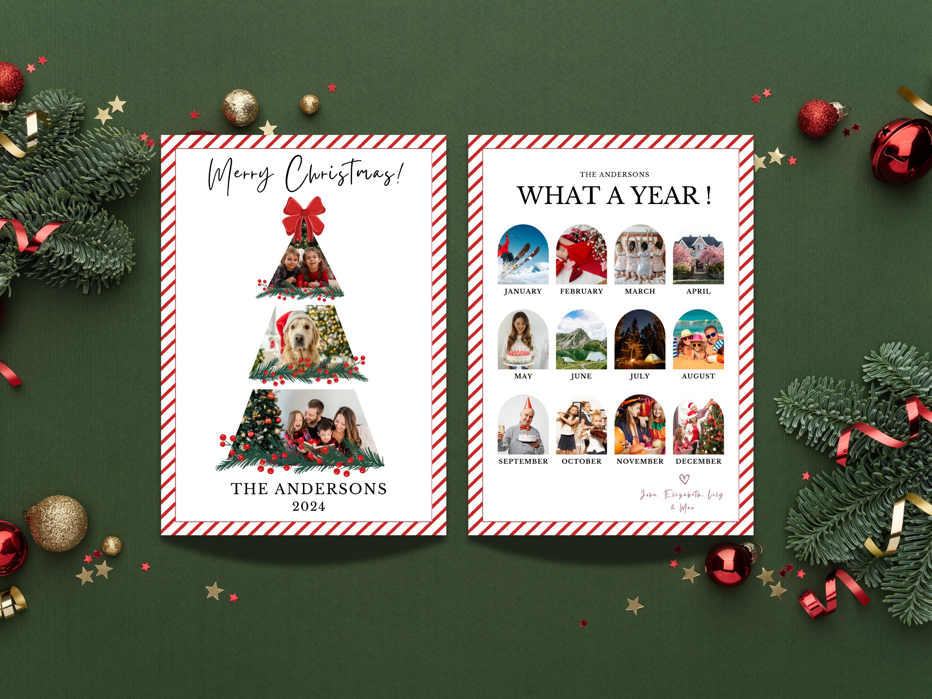 Year in Review Christmas Card Template | Printable What A Year Card ...