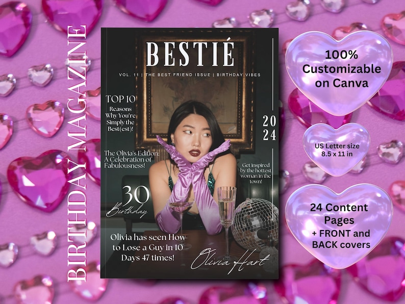 Bestie Magazine Printable Party Template | Birthday Magazine | Magazine ...