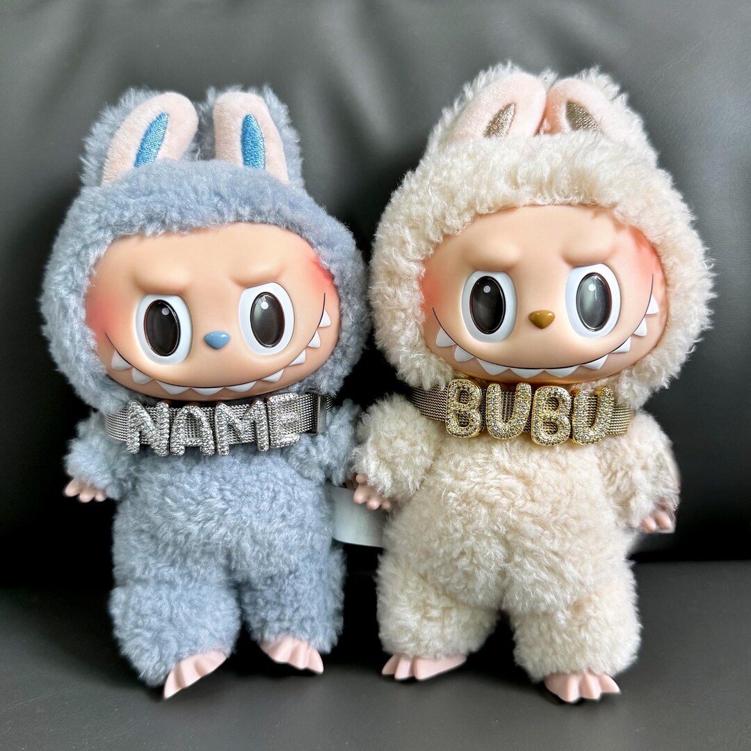 Labubu Necklaces,custom Diamond Name Metal Collar for Labubu,a ...