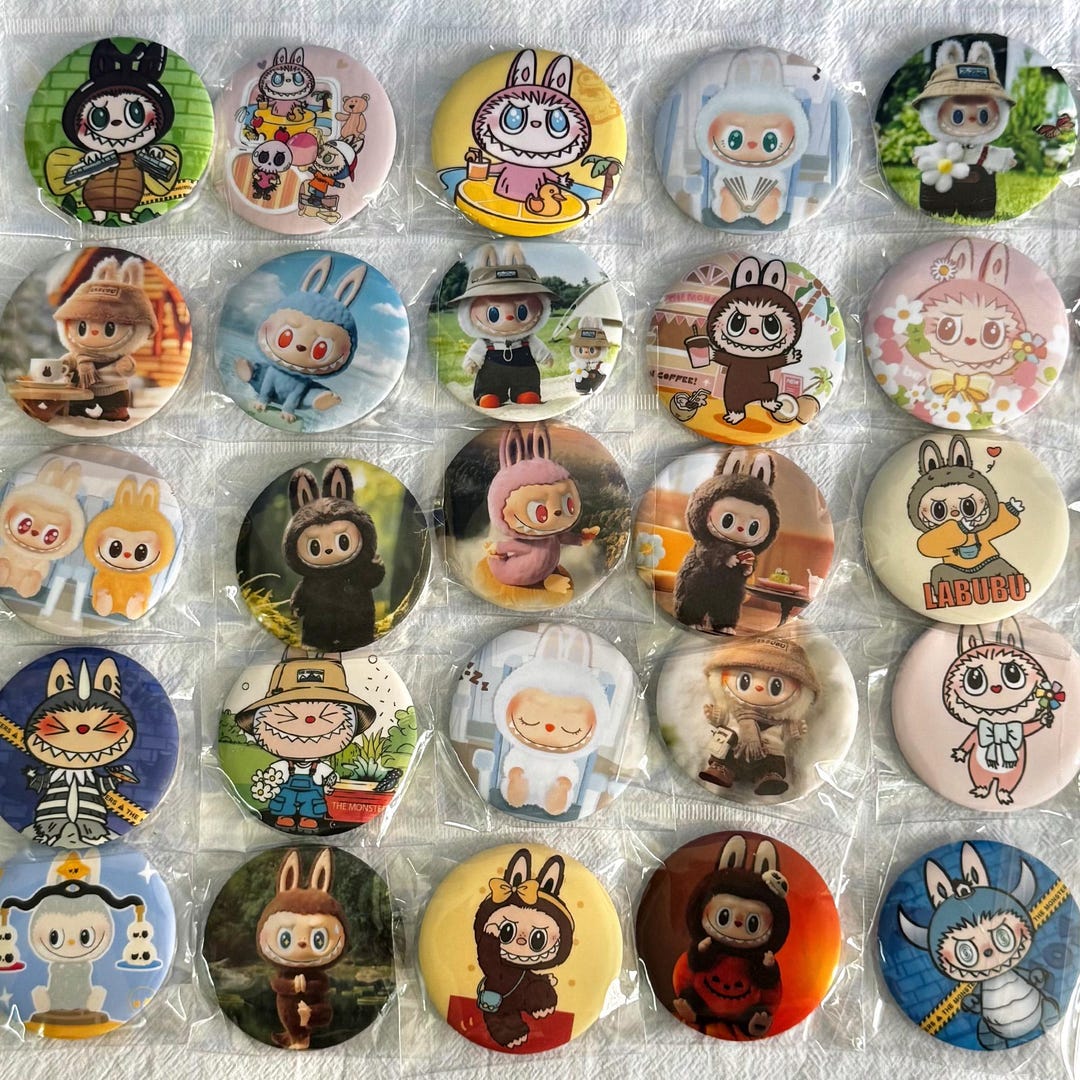 Labubu Badge Set the Monsters Clothes Cute Secret La Bubu Button Pin ...