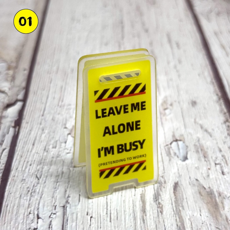 3D Office Mini Signs,funny Office Desk Signs "leave Me Alone, I'm Busy ...