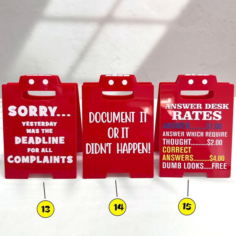 3D Office Signs,joke Acrylic Warning Desk Signs,office Co-workers Work ...