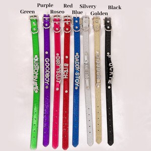 Multi Color Personalized Leather Collar for Humans,a Sparkling Diamond ...