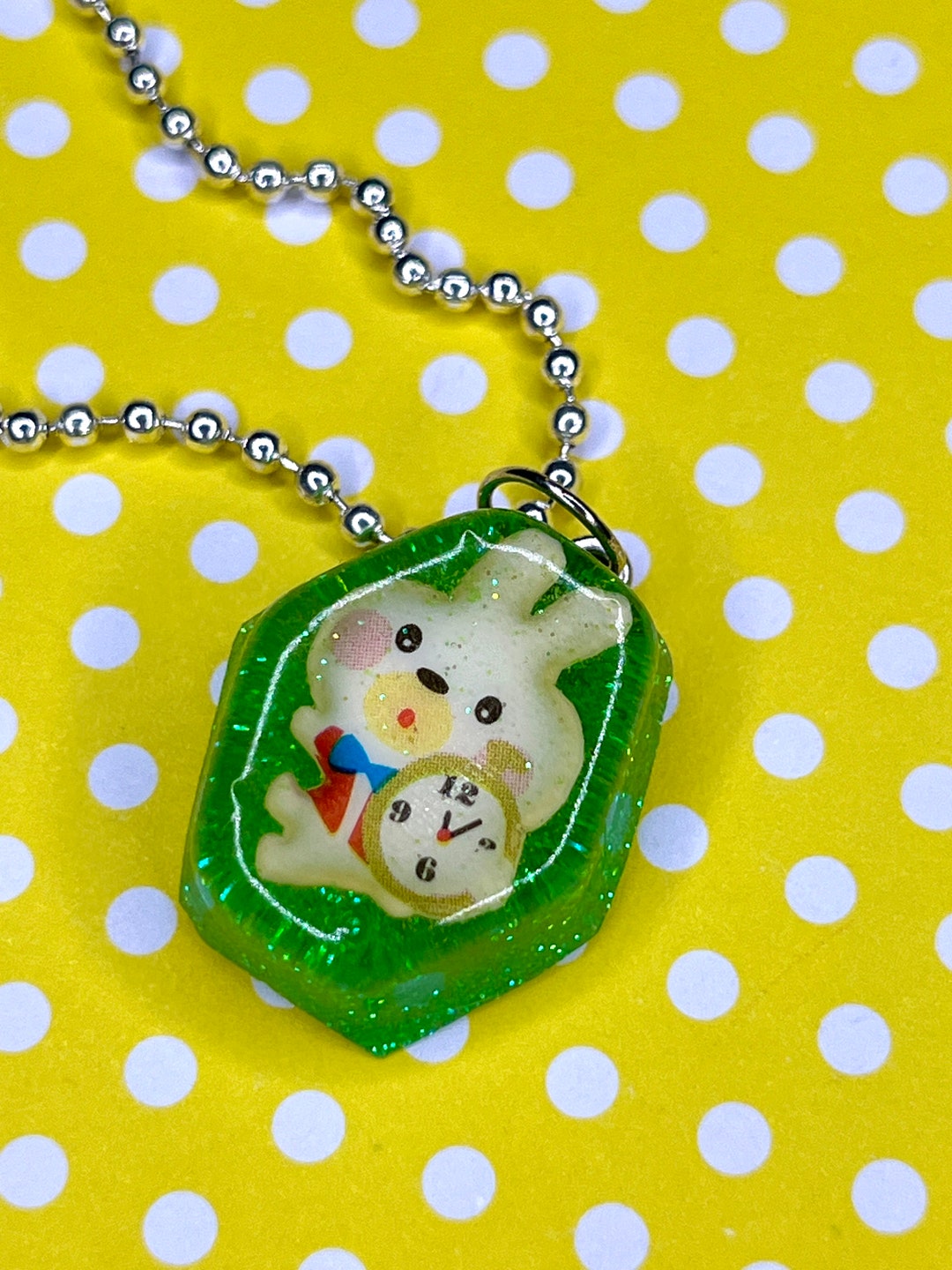 The White Rabbit Resin Necklace - Etsy
