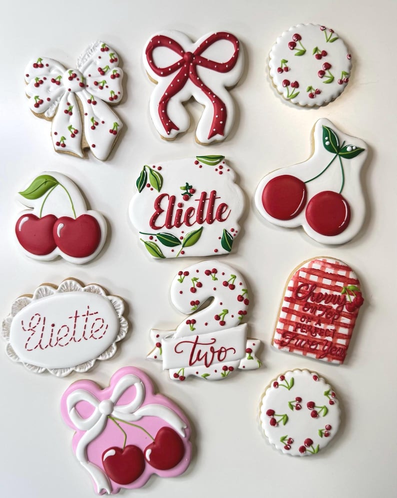Cookies Decorated Cherry - Etsy