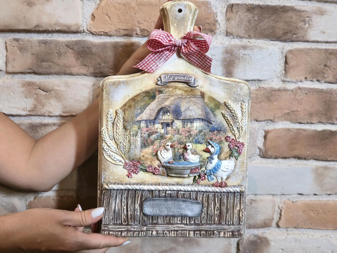 Wooden Kitchen Decor Cutting Board, Countryside Rustic Style ...