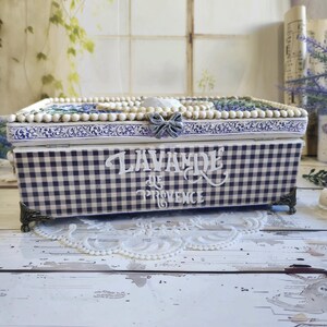 Shabby Chic Tissue Box With Lavender Provence-style Tissue Box– Wooden ...