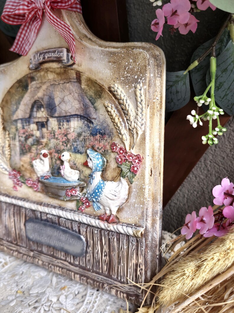 Wooden Kitchen Decor Cutting Board, Countryside Rustic Style ...