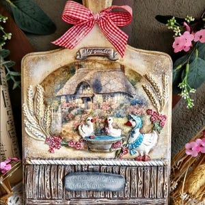 Wooden Kitchen Decor Cutting Board, Countryside Rustic Style ...