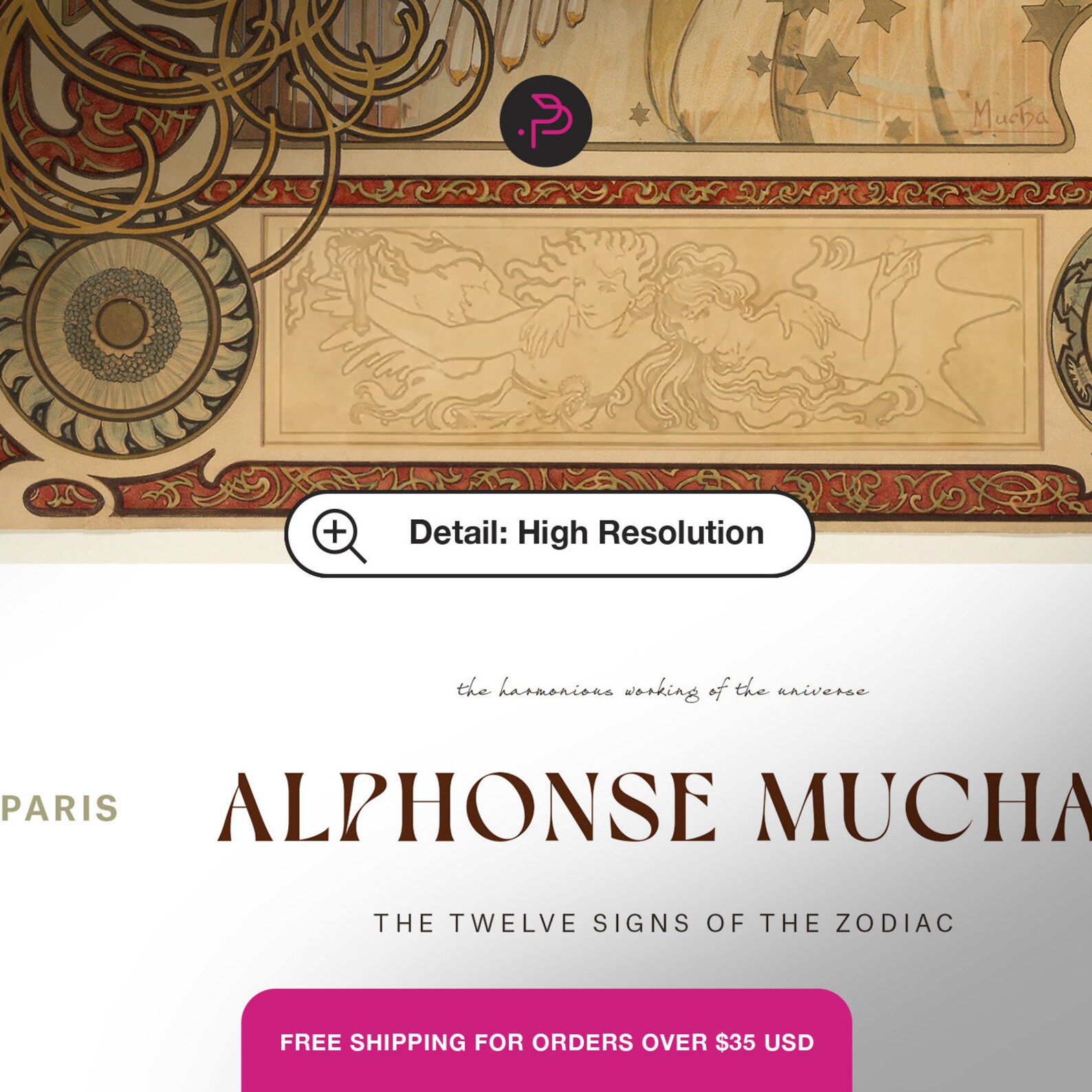 Alphonse Mucha Zodiac Framable Print Various Sizes for Your Space ...