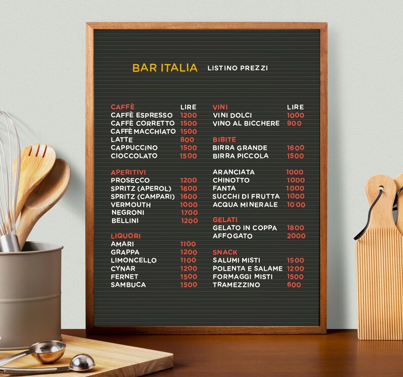 Bar Italia Framable Print • Various Sizes for Your Space • Perfect Gift ...