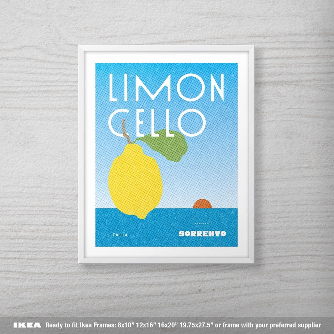 Limoncello Art Print | Retro Modern Kitchen Art | Wall Art | Apartment ...