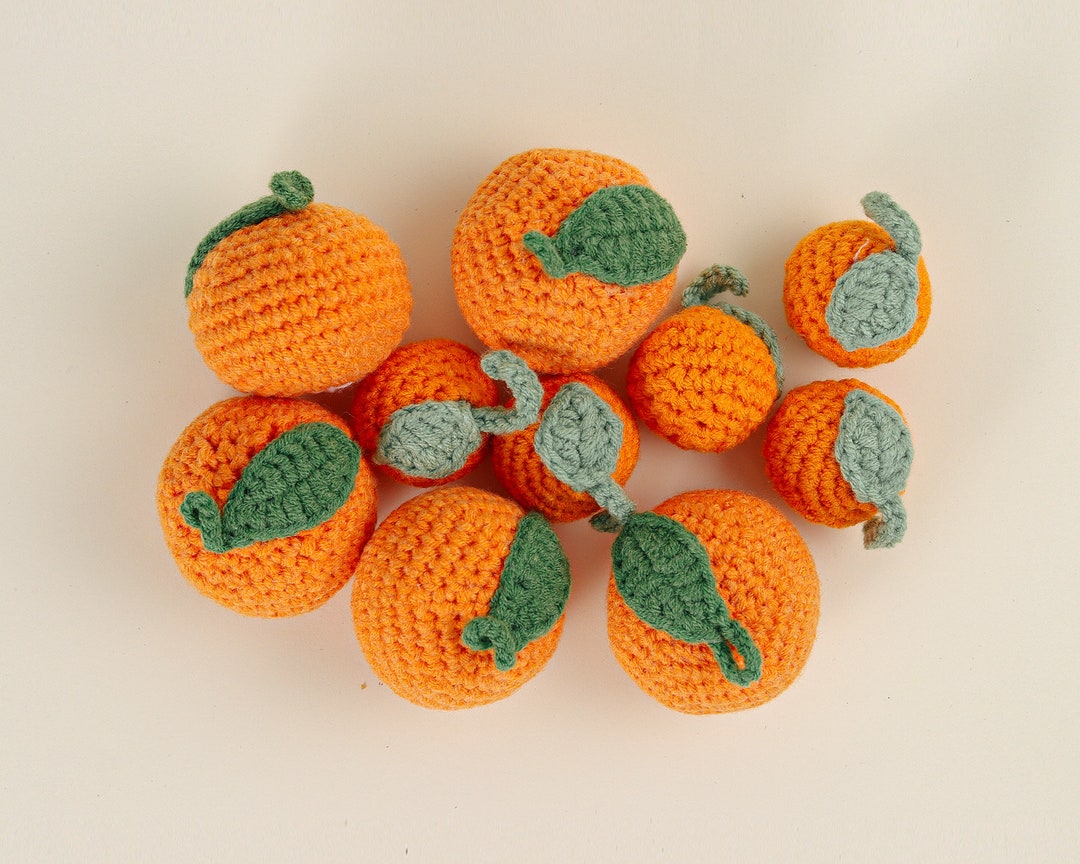 Handmade Crochet Orange Crochet Orange, Crochet Fruit, Orange Decor ...