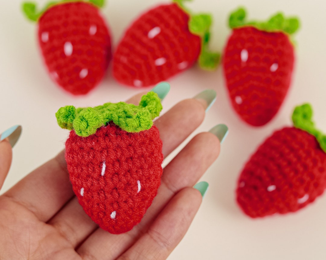 Crochet Strawberry for Decoration Handmade Crochet Strawberry ...