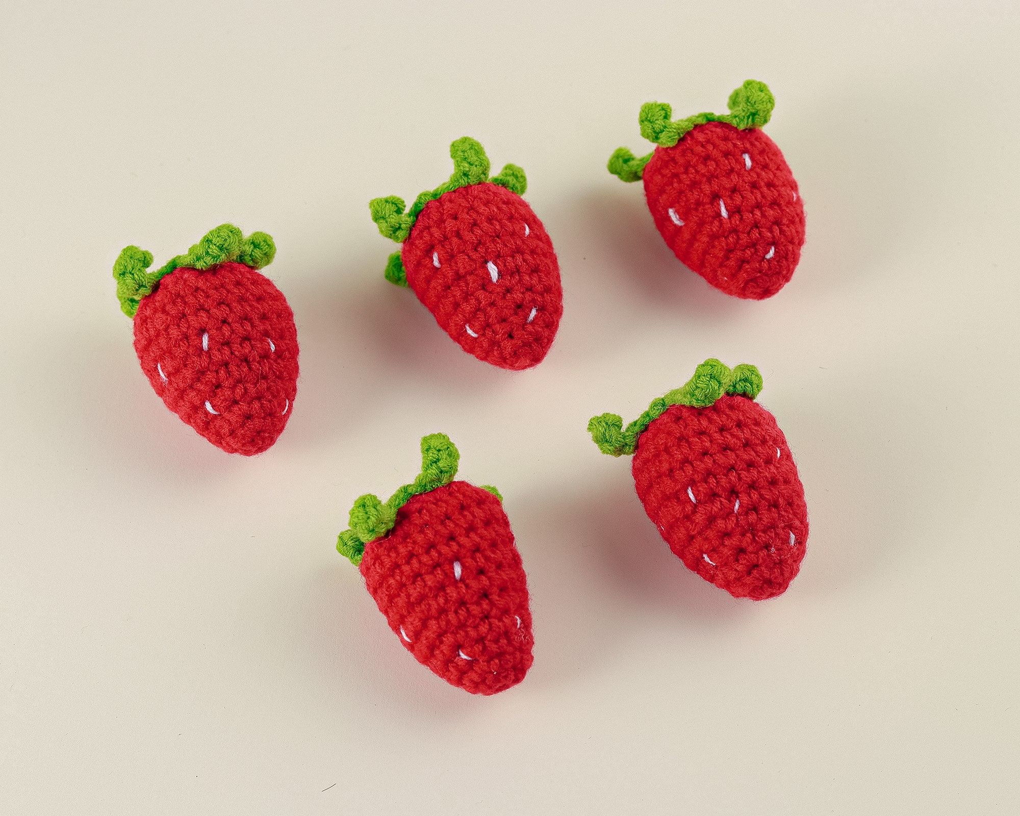 Crochet Strawberry for Decoration Handmade Crochet Strawberry ...