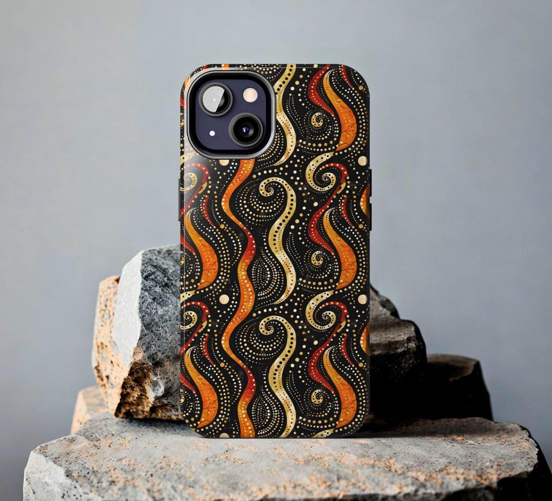 Beautiful Aboriginal Art Phone Case, Vibrant Earth Colors Indigenous ...
