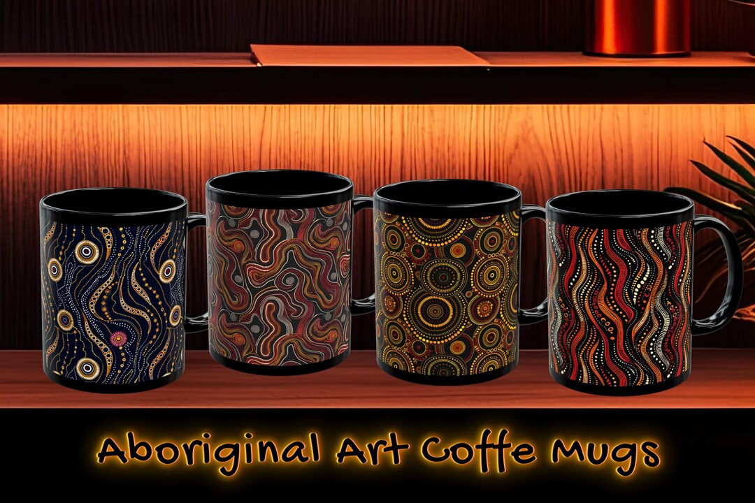Australian Aboriginal Mug, Indigenous Art Coffee Cup, Ethnic Design ...
