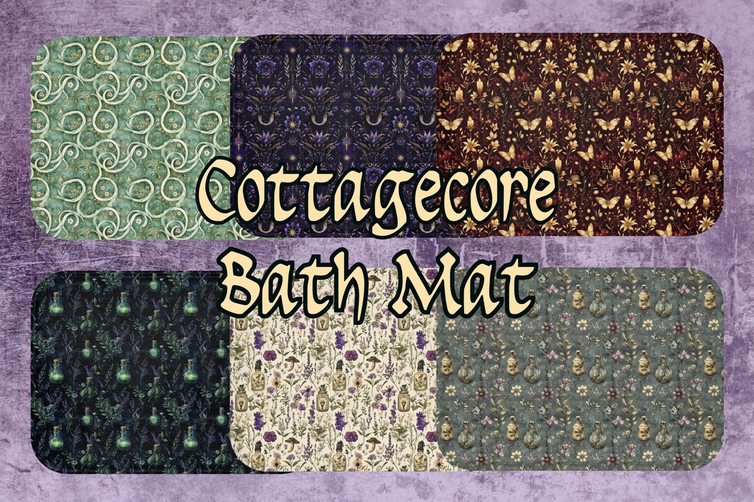 Witchy Cottagecore Bath Mat, Witchcore Bathroom Decor, Magic Wiccan ...