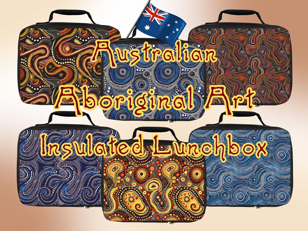 Aboriginal Art Lunchbox, Vibrant Insulated Lunch Travel Bag, Australian ...