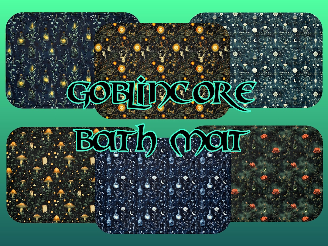 Goblincore Bath Mat, Dark Cottagecore Bath Rug, Unique Mystic Bathroom ...