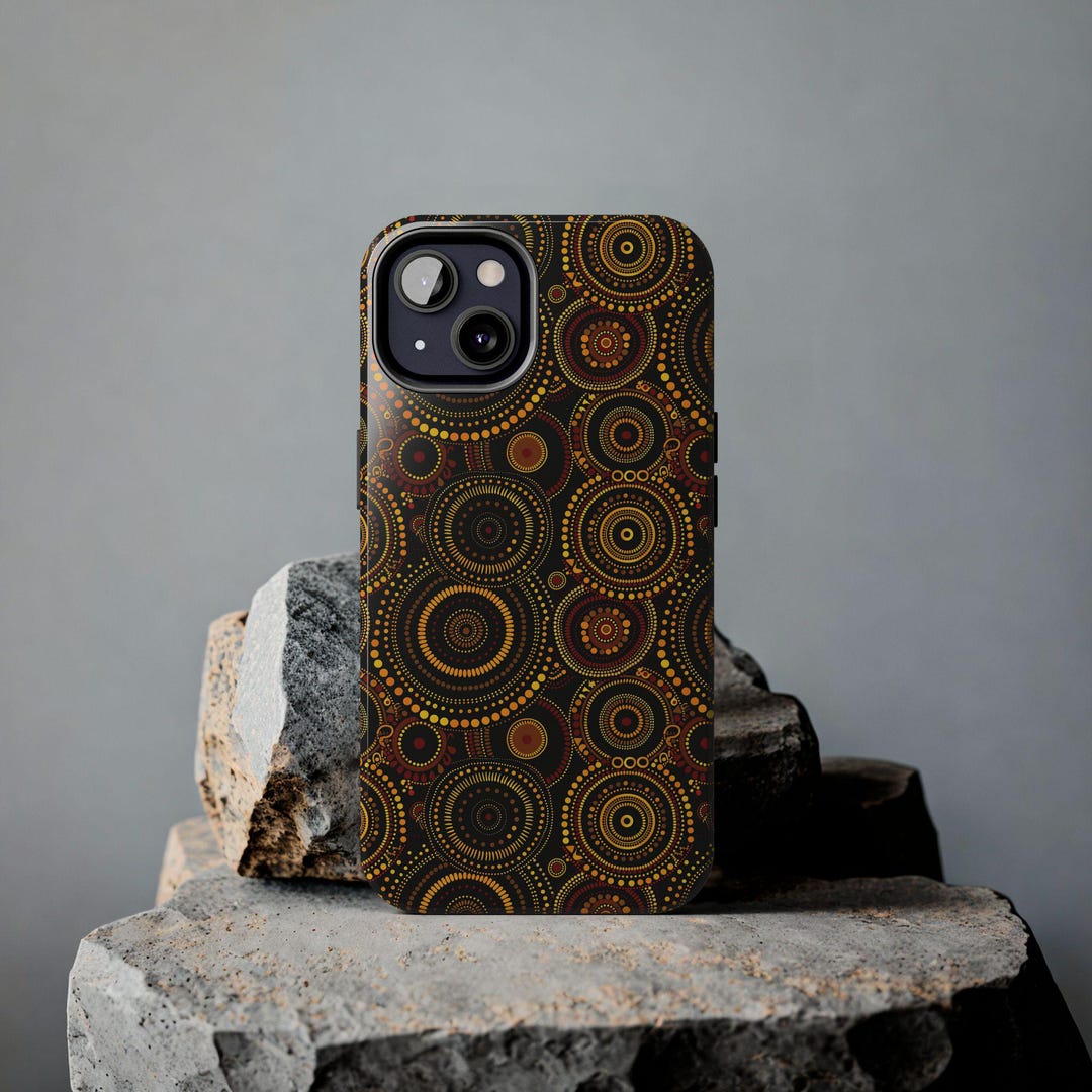 Beautiful Aboriginal Art Phone Case, Vibrant Earth Colors Indigenous ...