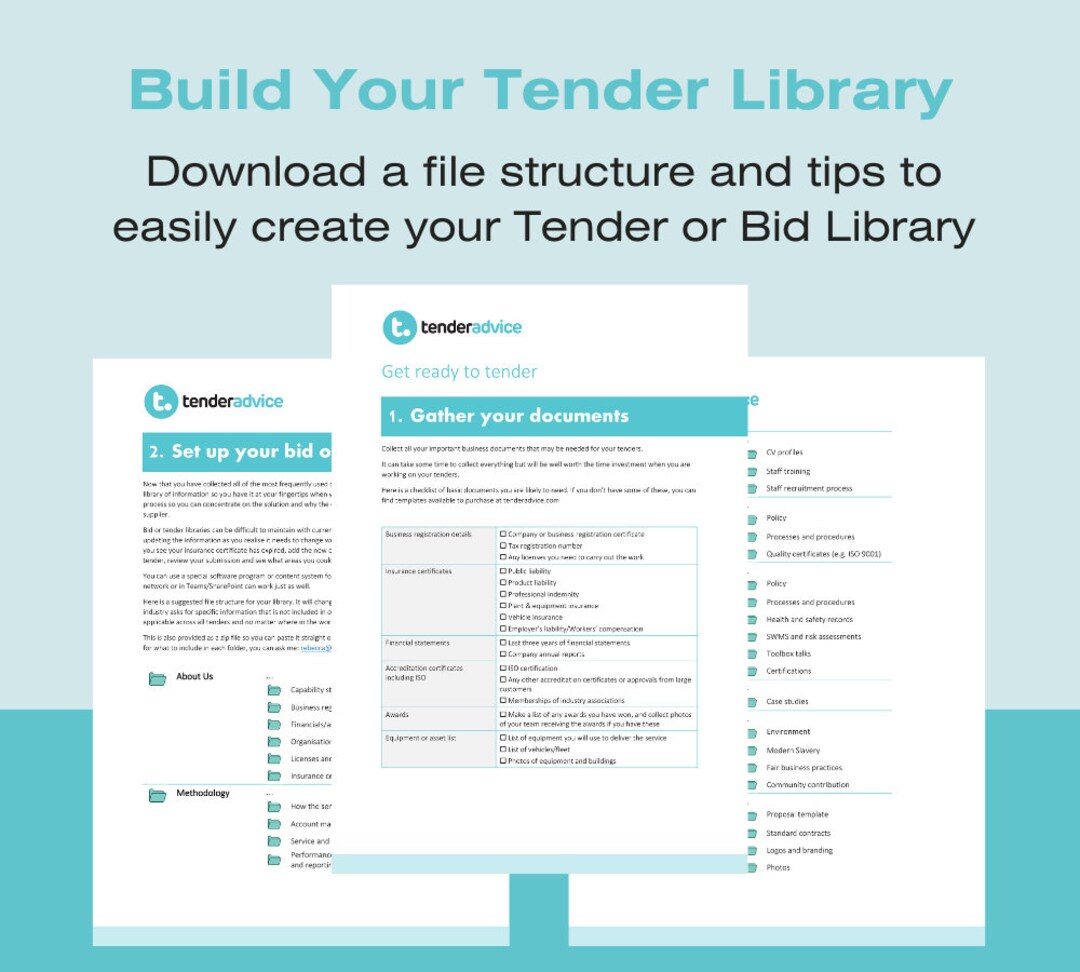 Build a Tender Library | Bid Library - Etsy