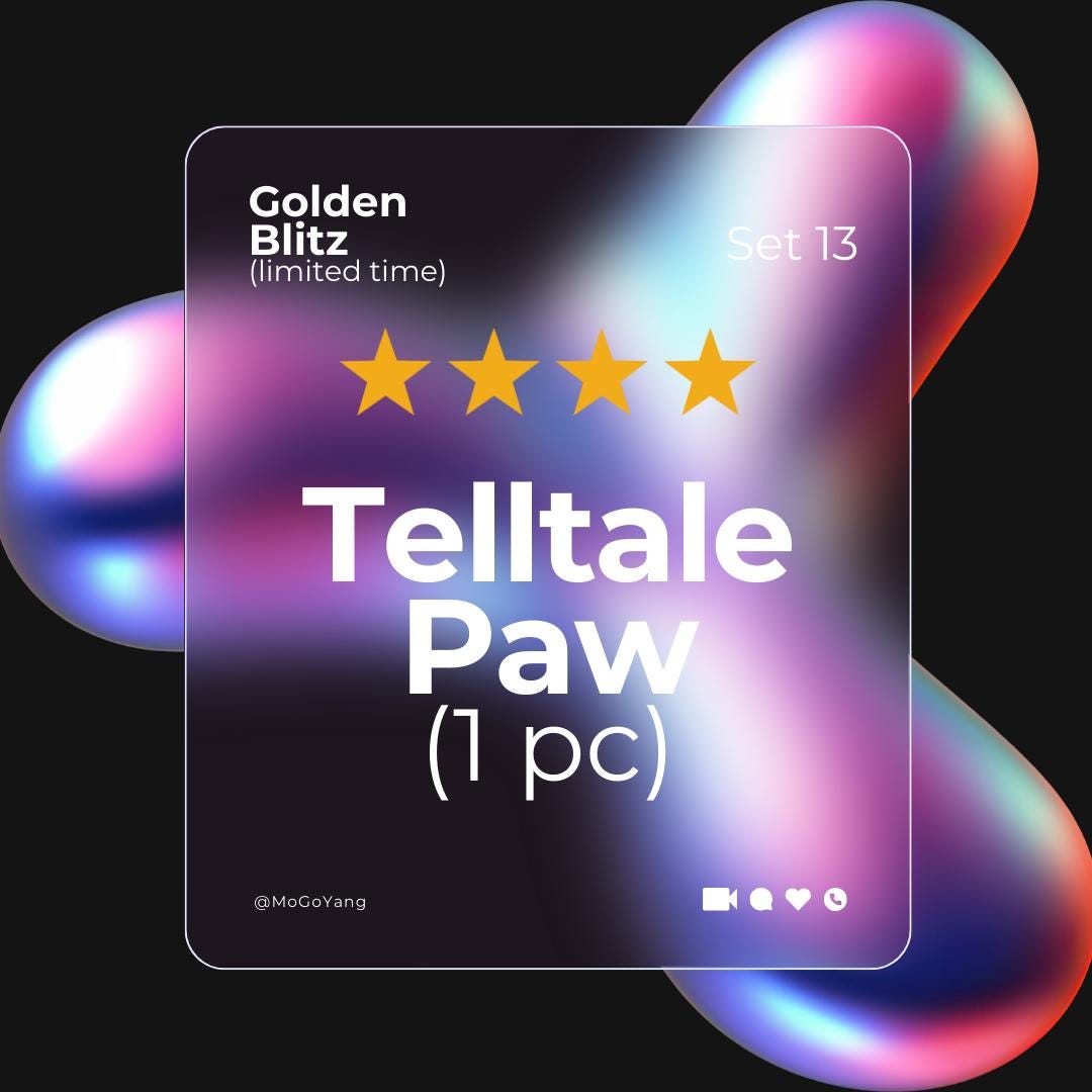 Mogo Telltale Paw Golden Blitz 4 Star Sticker 1 Pc read Description - Etsy