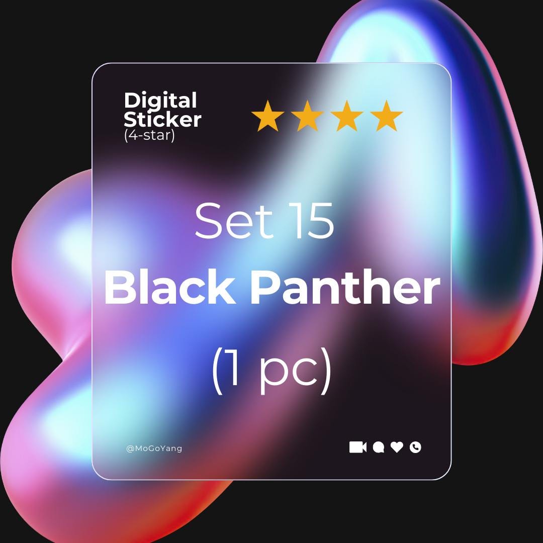 Black Panther 4 Star Sticker Set 15 1 Pc - Etsy