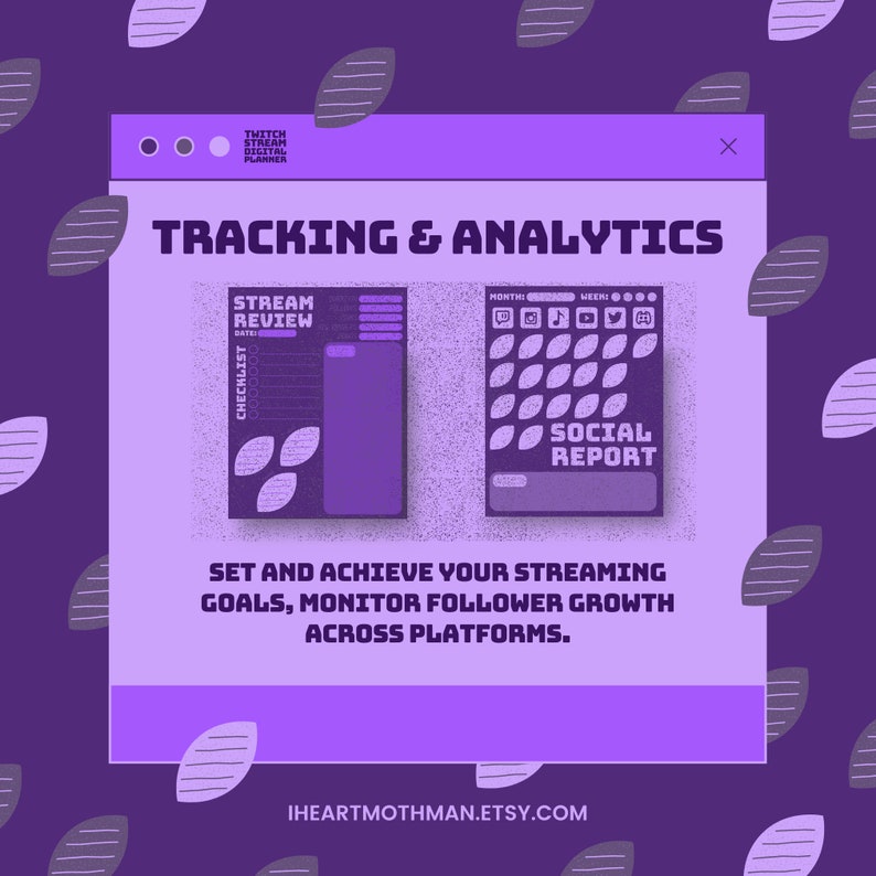 Ultimate Twitch Stream Digital Planner Template Purple Neon Aesthetic ...