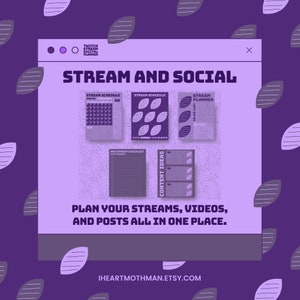 Ultimate Twitch Stream Digital Planner Template Purple Neon Aesthetic ...