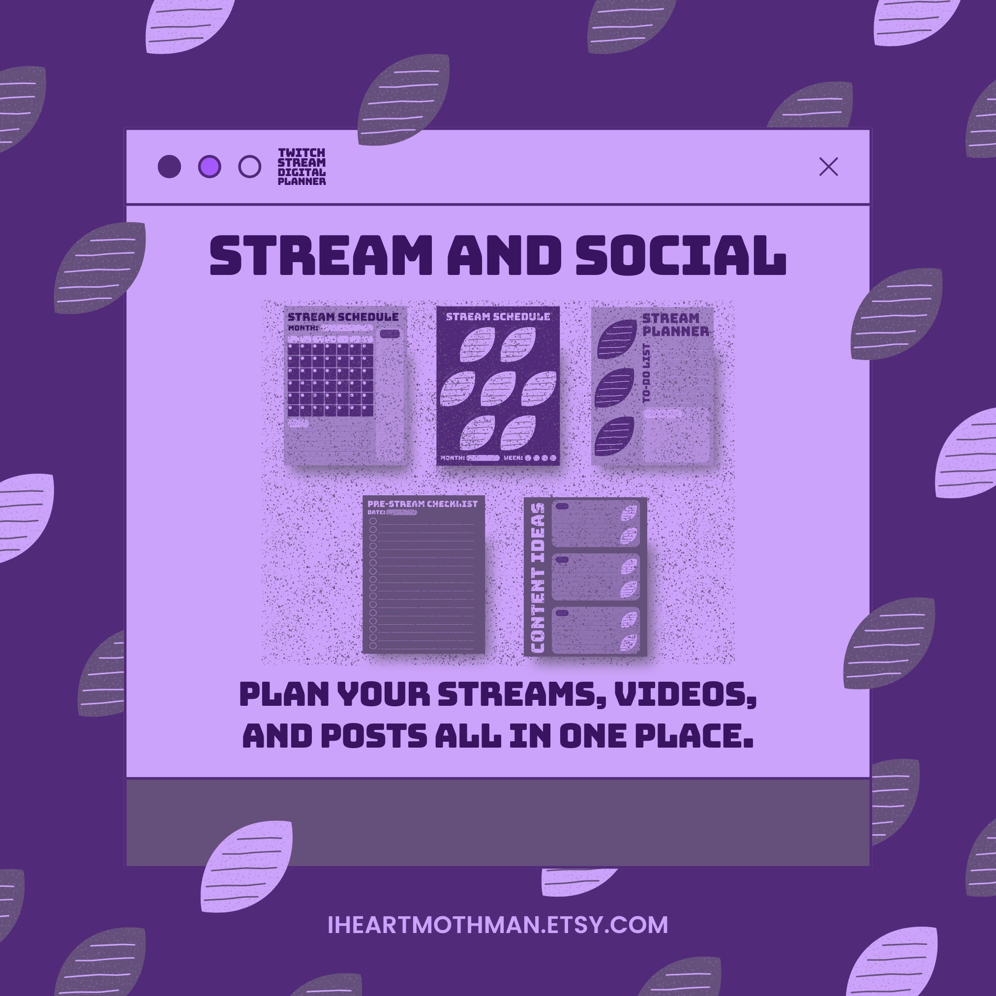 Ultimate Twitch Stream Digital Planner Template | Purple Neon Aesthetic ... Ultimate Twitch Stream Digital Planner Template | Purple Neon Aesthetic ...