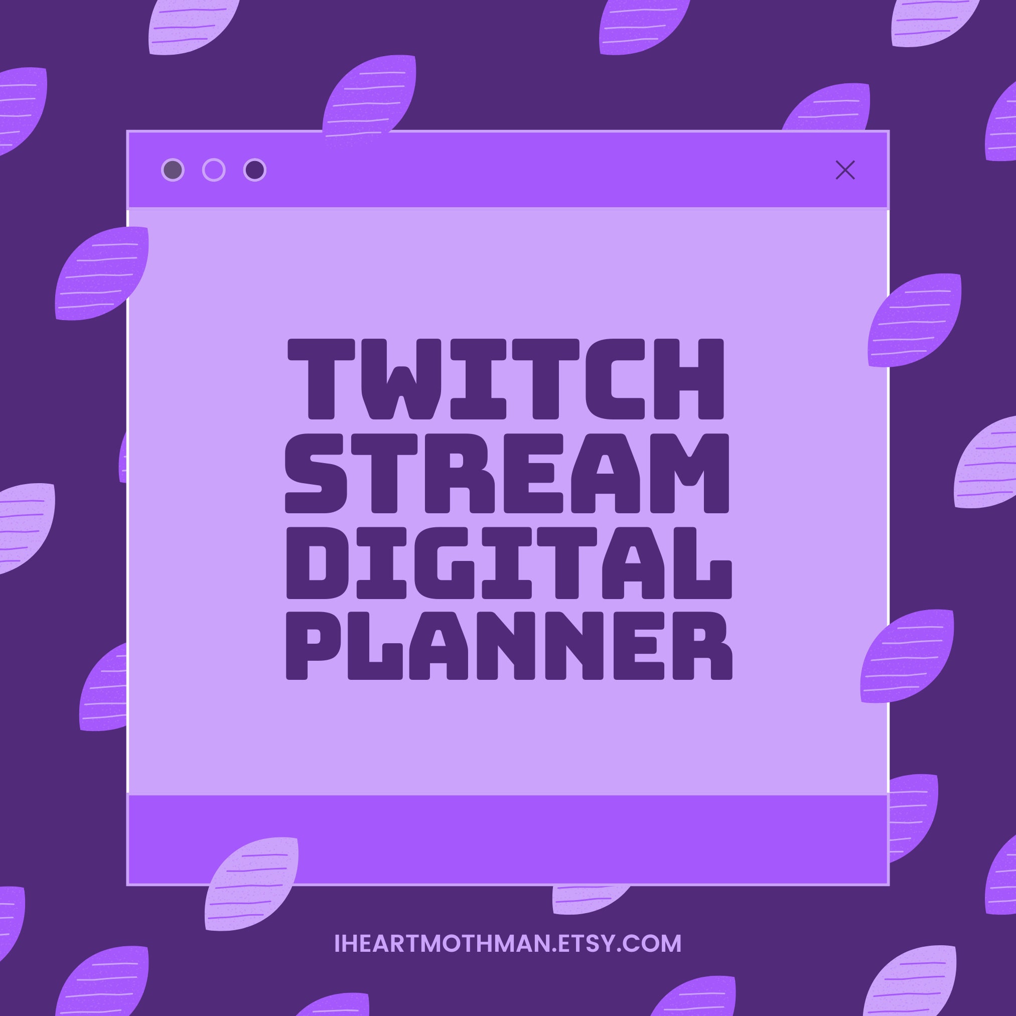 Ultimate Twitch Stream Digital Planner Template | Purple Neon Aesthetic ...