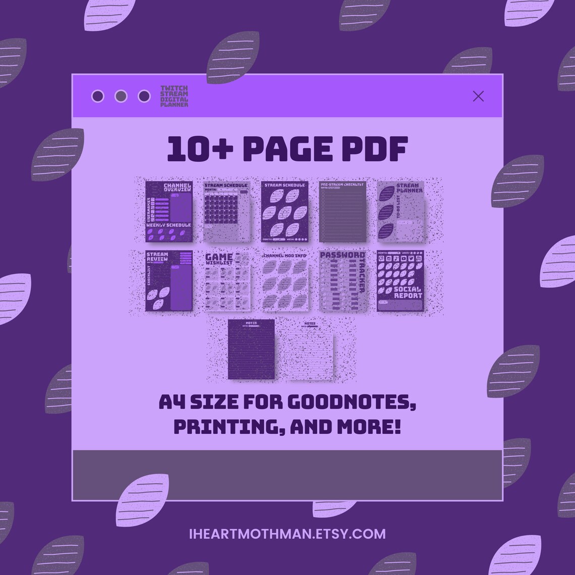Ultimate Twitch Stream Digital Planner Template Purple Neon Aesthetic ... Ultimate Twitch Stream Digital Planner Template Purple Neon Aesthetic ...