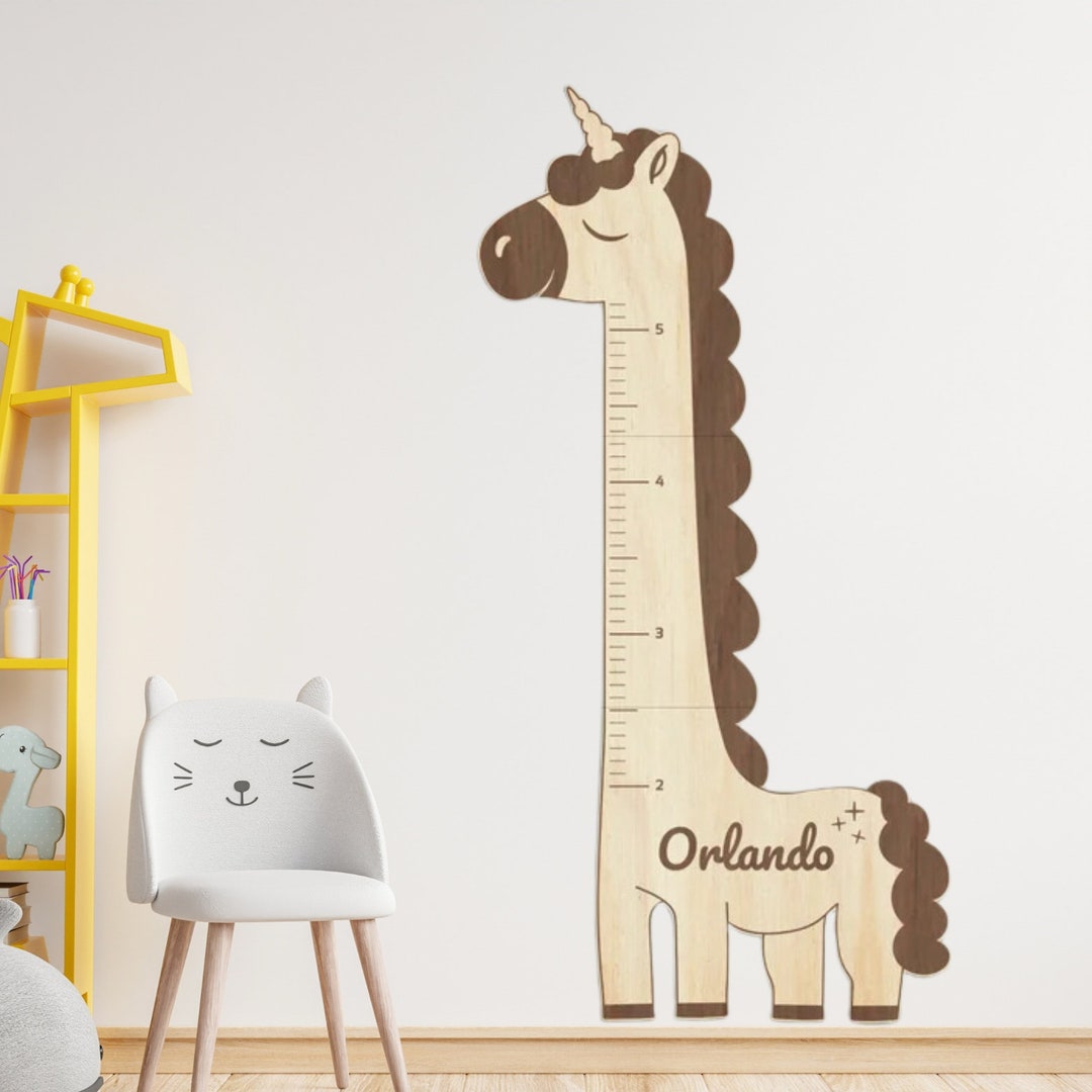 Giraffe Dog Alpaca Growth Chart for Kids, Wooden Growth Chart, Ruler ...