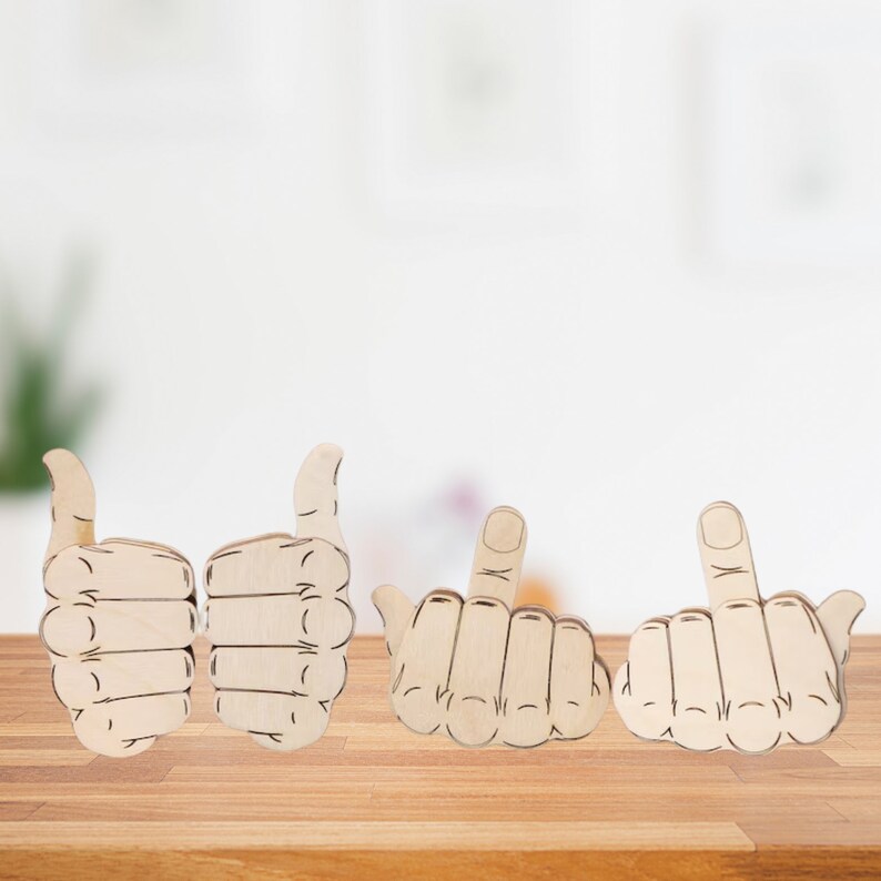 Automatic Middle Finger Wooden, Wooden Thump up Finger, Handcrafted ...