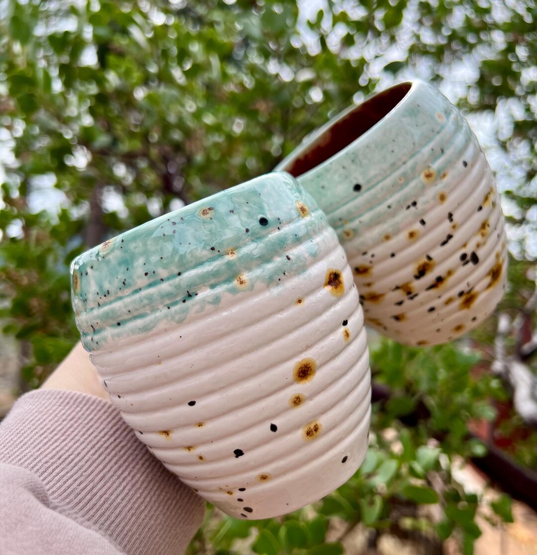 Ready to Ship Pottery Mugs 16 Oz Coffee Tea Bee Hive Shaped - Etsy