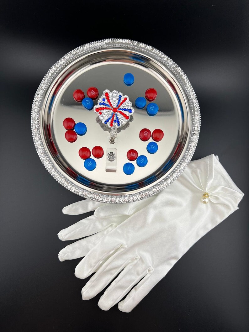 Hand-customized 4th of July Fireworks Rhinestone Badge Reel ...