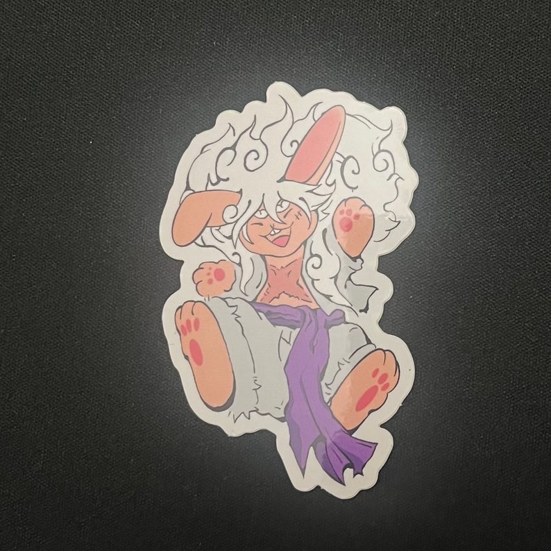 One Piece Gear 5 Luffy Bunny Sticker - Etsy
