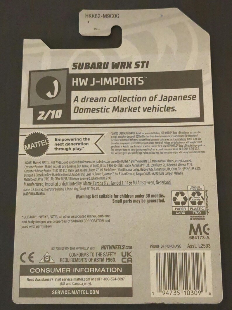 Subaru WRX STI (HW J-imports) White and Pink - Etsy