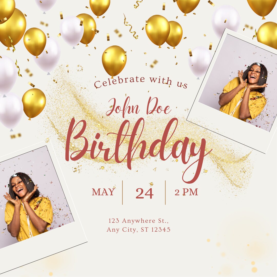Birthday Invitation Template - Etsy