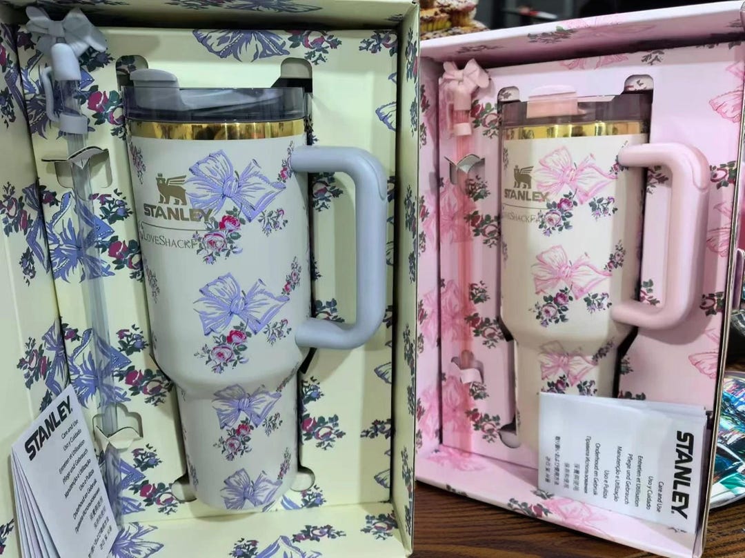 Love shack fancy Stanley Cup Tumbler 40oz, Bow Topper Stanley Cup ...