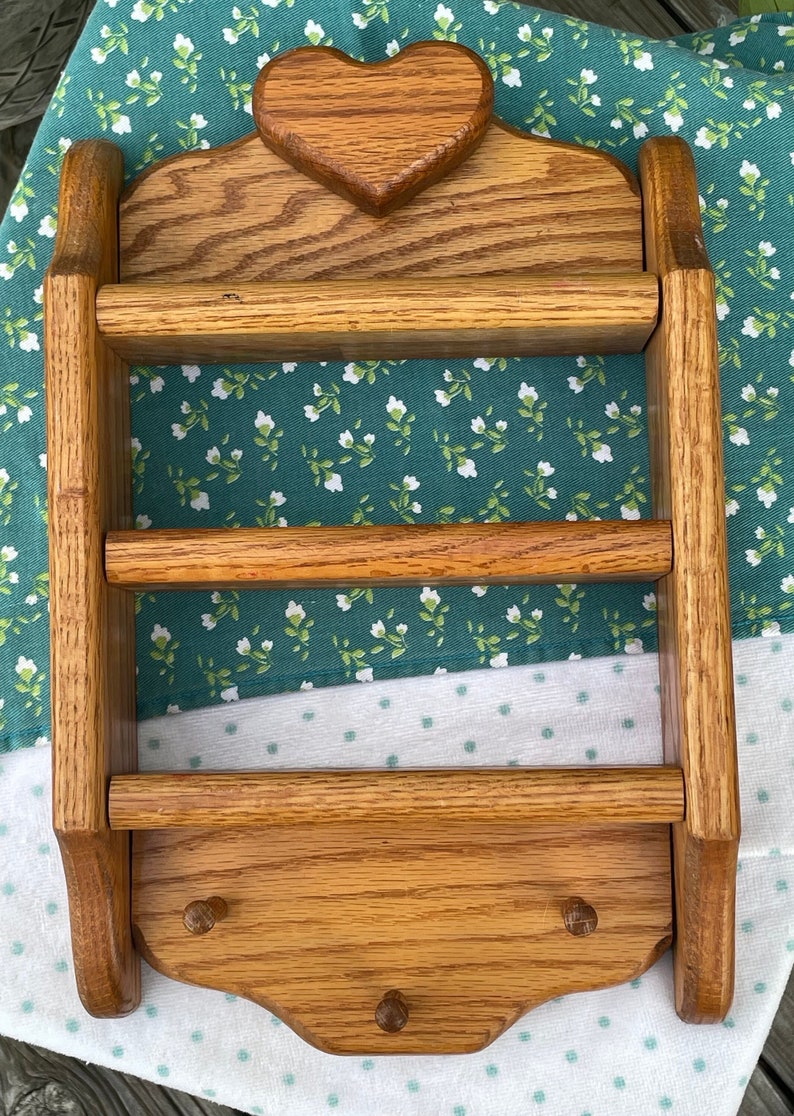 Wood Shelf Spice Rack Vintage Wall Decor With Heart Motif - Etsy